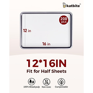 Katbite 200PCS 12x16 In Heavy Duty Flat Parchment Paper, Parchment Paper Sheets for Baking Cookies, Cooking, Frying, Air Fryer, Grilling Rack, Oven(12x16 Inch)