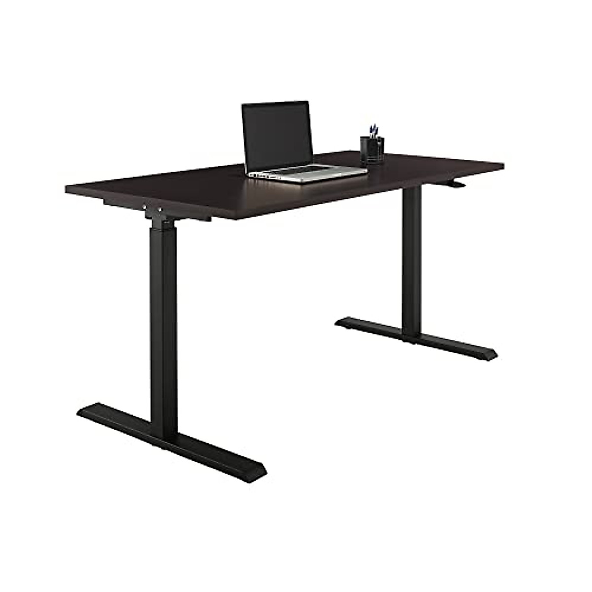 Realspace® Magellan Pneumatic Height-Adjustable Standing Desk, 60"W, Espresso