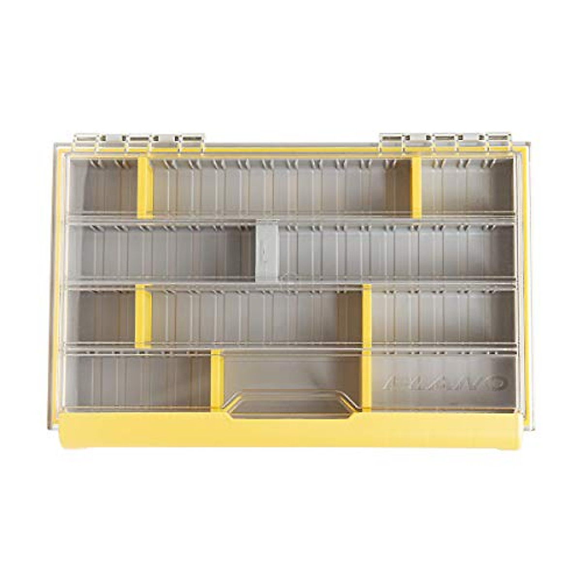 Plano Edge 3600 Premium Tackle Utility Box, Gray and Yellow with Clear Lid, Rust-Resistant and Waterproof, Customizable Tackle Protection Organization