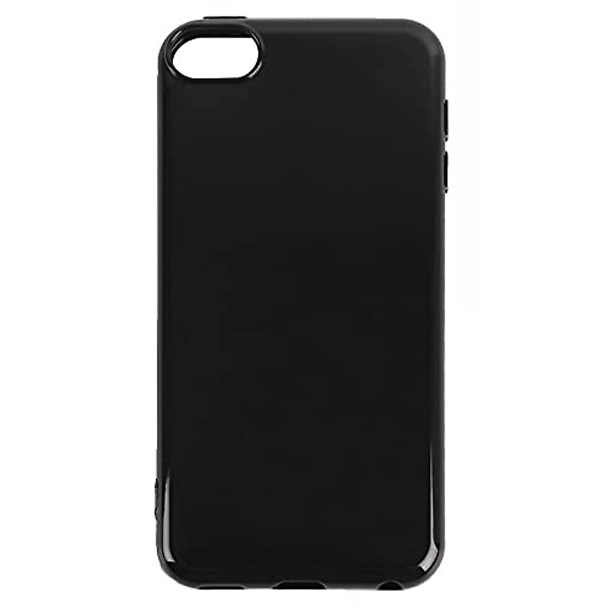 BLLQ Compatible with iPod Touch 7 Case ，iPod Touch 6 Case, iPod Touch 5 Case,Black Glossy TPU Soft Slim Light Thin Cover Skin Case Compatible with iPod Touch 5th / 6th / 7th Gen, Black