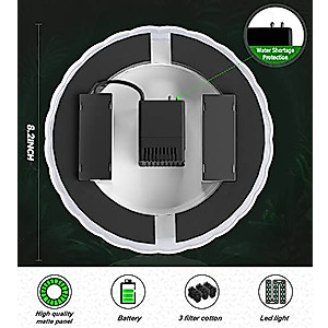 Yzert Solar Fountain Matte Panel with 4000 Capacity Battery, 4W Floating Solar Bird Bath Fountains with 8 Nozzles & 4 Fixed Rods, Solar Fountain Pump for Bird Bath,Garden, Pond, Outdoor