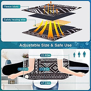 Heating Pad Toberto XL Electric Heating Pad for Back Pain and Cramps Relief,4 Timer Settings,12”x 47”Large Heating Pad with Auto Off and 6 Heat Setting for Period Cramps,Neck and Shoulders