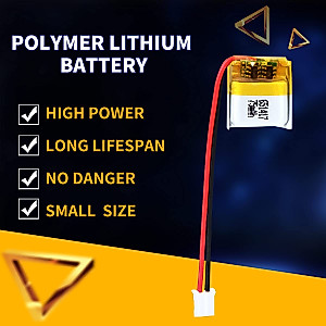 YDL 3.7V 75mAh 651417 Lipo Battery Rechargeable Lithium Polymer ion Battery Pack with JST Connector