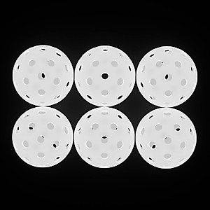 Houda Glow X-40 Outdoor Pickleball Balls | Pickleball Balls for Professionals Play | Durable Pickleballs Accessories Set of Pickleball Paddles (Ball, Glow 6pcs-White)