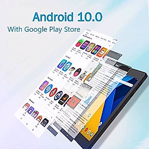Epink (2021 Upgrade) 7 inch Tablet, Android 10, 32GB Storage, Quad-Core Processor, IPS HD Display, Wi-Fi, Bluetooth, Black