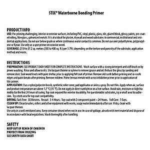 INSL-X SXA11009A-04 Stix Acrylic Waterborne Bonding Primer, 1 Quart, White