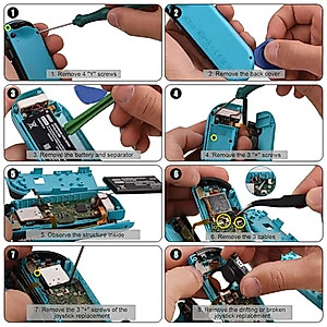 Linkstyle Joycon Joystick Replacement, Professional 3D Analog Thumb Stick for Switch Analog Joystick with Screws, 4PCS
