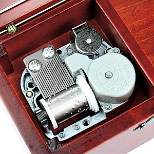 ROSIKING Wooden Music Box with Mirror Mechanism Carved Jewelry Musical Boxes Christmas Birthday Valentine's Day Gifts Plays Howl's Moving Castle-Merry Go Round of Life