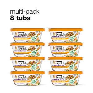 Purina Beneful Wet Dog Food, Chopped Blends With Chicken - 10 oz. Tubs (Pack of 8)