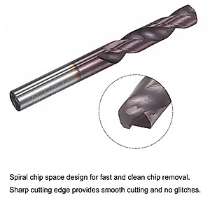 uxcell Carbide Twist Drill Bits 5.1mm, DIN K45 Tungsten Carbide AlTiSin Coated Jobber Drill Bits Straight Shank Drilling Cutter for Stainless Steel Alloy Steel