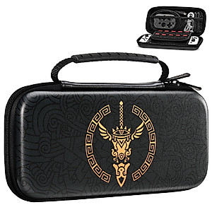 MoKo Carrying Case for Nintendo Switch OLED/Nintendo Switch, Hard Shell Travel Carry Case w/10 Games Slots, Switch Case for Tears of The Kingdom & Nintendo Switch Accessories -Black