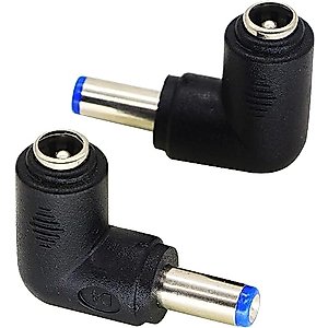 zdyCGTime 90 Degree Angle DC5.5x2.1mm Male to Female Adapter 5 Volt DC Barrel Power Jack Charging Cable Connector for Tablet (DC5.5x2.1mm)(2pack)