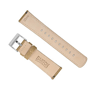 BARTON WATCH BANDS 20mm Khaki Tan Sailcloth Quick Release Premium Nylon Weave