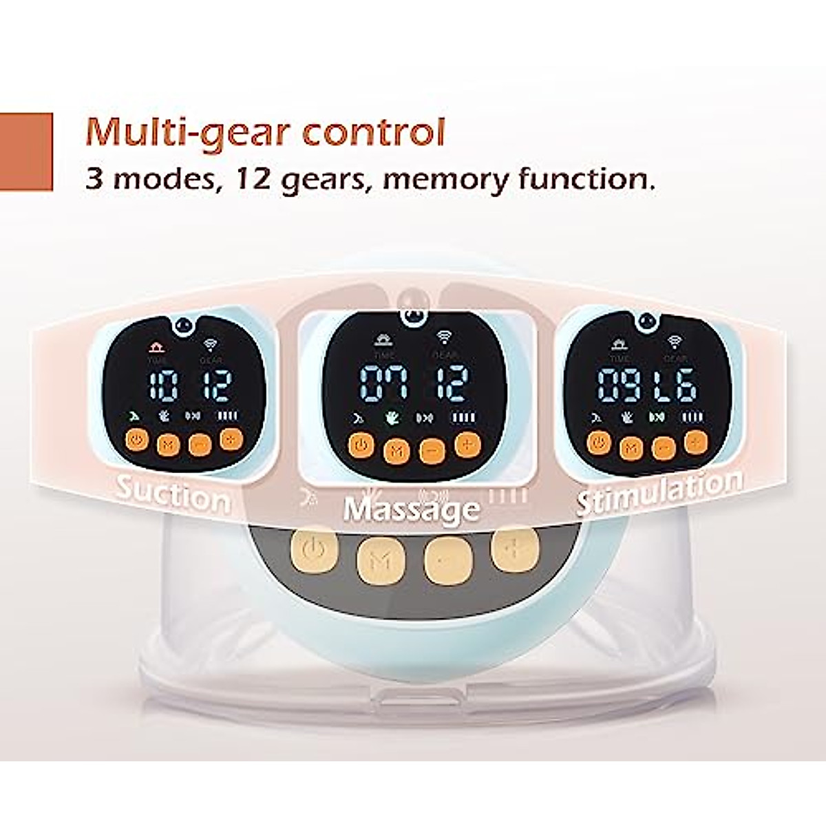 Hands Free Breast Pump︱Remote Control︱FDA Registered︱No Leakage, Painless︱3 Modes & 12 Levels︱Compact and Portable︱Wearable Breast Pump for Housework, Office, Travel or Car Use︱2Pcs(Model: RH-338)