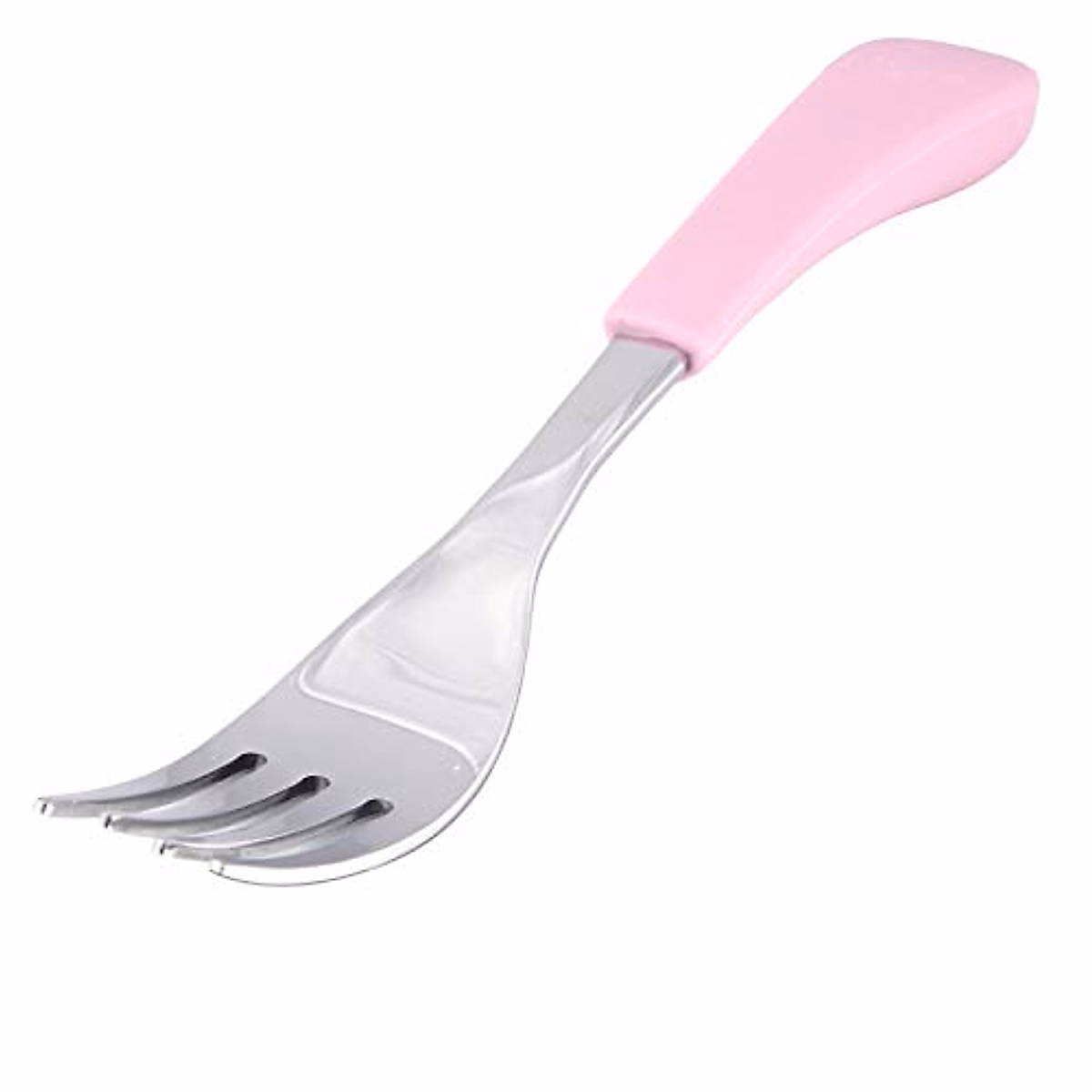 Avanchy Baby Spoons, Forks Stainless Steel and Silicone Set, Self Feeding Food Utensils, 4 Months Baby Led Weaning