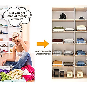 Accenter T Shirt Organizer Closet Organizer Clothing Trays - 10 Pack Durable Stackable Shirt Receipt Board Shirt Dividers File Organizer Clothes Organization System