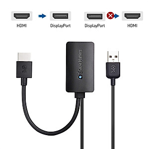 Cable Matters Uni-Directional HDMI to DisplayPort Adapter for Desktop and Laptop Computers (HDMI 2.0 to DisplayPort 1.2) with 4K 60Hz Video Resolution - Not Compatible with PS5 or Xbox Series X/S
