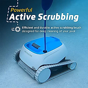 Dolphin Proteus DX3 Robotic Pool Vacuum Cleaner — Wall Climbing Capability — Powerful Active Scrubbing Brush — Ideal for All Pool Types up to 33 FT in Length