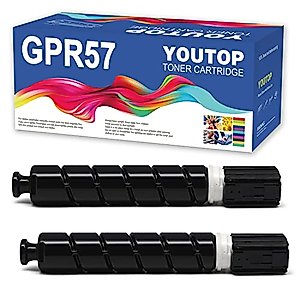 YOUTOP 2PK Remanfactured GPR-57 GPR57 Black Toner Cartridge Replacement for Canon imageRunner Advance 4525i 4535i 4545i 4551i (0473C003)