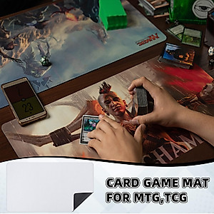 4 Pcs Card Game Mats 14 x 24 Inch Playmat Sublimation Blanks Playmat Smooth Card Playing Mat for Board Games, and Collectible Card Playing (White)