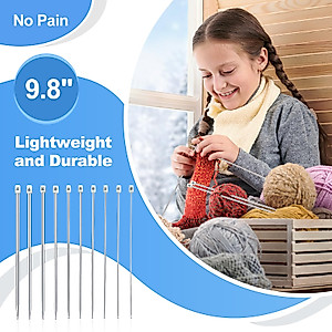 Katech Knitting Needles Set, 9 Pairs Circular Knitting Needles Set and 22 Pcs Single Pointed Knitting Needles Set with Tote Bag Knitting Accessories Knitting Supplies Knitting Needles for Beginners