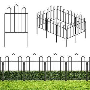 Garden Fence 10 Pack, 10.5ft (L) x 23.6in (H) Garden Decorative Fence, Rustproof Metal Wire Garden Fence Border for Outdoor Yard Landscape Patio, Small Animal Barrier Fence for Dog Rabbit Pet
