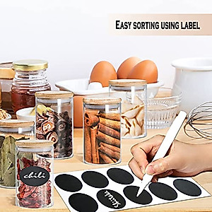 TANGLONG Glass Jars With Bamboo Lids Set, Glass Jars With Wood Lids 8 oz, Large Spice Jars, Glass Storage Containers For Pantry , Cookie, And Coffee SET OF 16