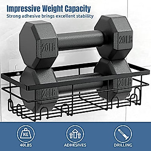 POKIPO Shower Caddy, 5-Pack Shower Organizer with Soap Dishes & Toothbrush Holder, Adhesive or Drilling Stainless Steel Shower Shelves, Rustproof Rack for Bathroom Storage, Decor, Wall Mounted, Black