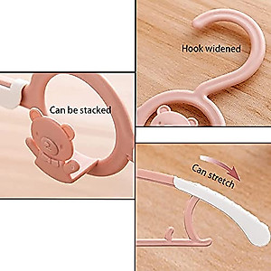 40pcs Baby Gift HGYZE Nursery Closet Hangers, Ultra-Thin Non-Slip and Extendable Laundry Infant Pant Hanger for Newborn Clothes - Adjustable Children Coat Hanger for Girl Boy Toddler Kid（Blue & Pink）