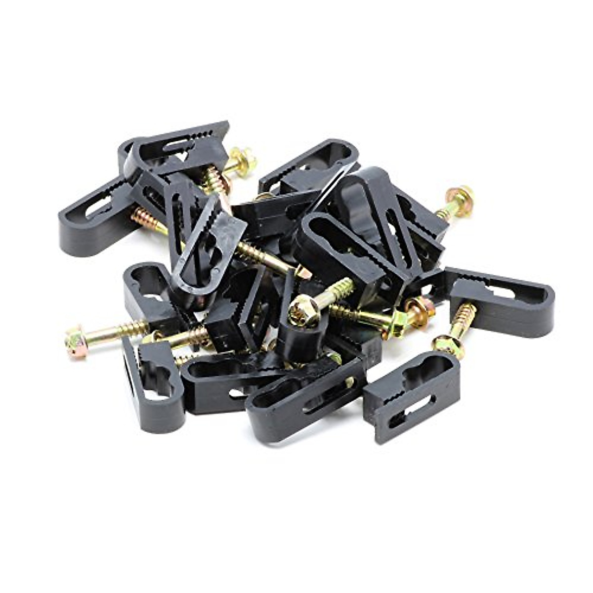 THE CIMPLE CO - Dual, Twin, or Siamese Coaxial Cable Clips, Cat6, Electrical Wire Cable Clip, 1/2 in Screw Clip and Fastener, Black (100 Pieces per Bag)