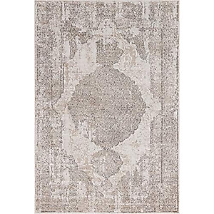 Rugs.com Oregon Collection Rug – 6' x 9' Ivory Low-Pile Rug Perfect for Living Rooms, Large Dining Rooms, Open Floorplans