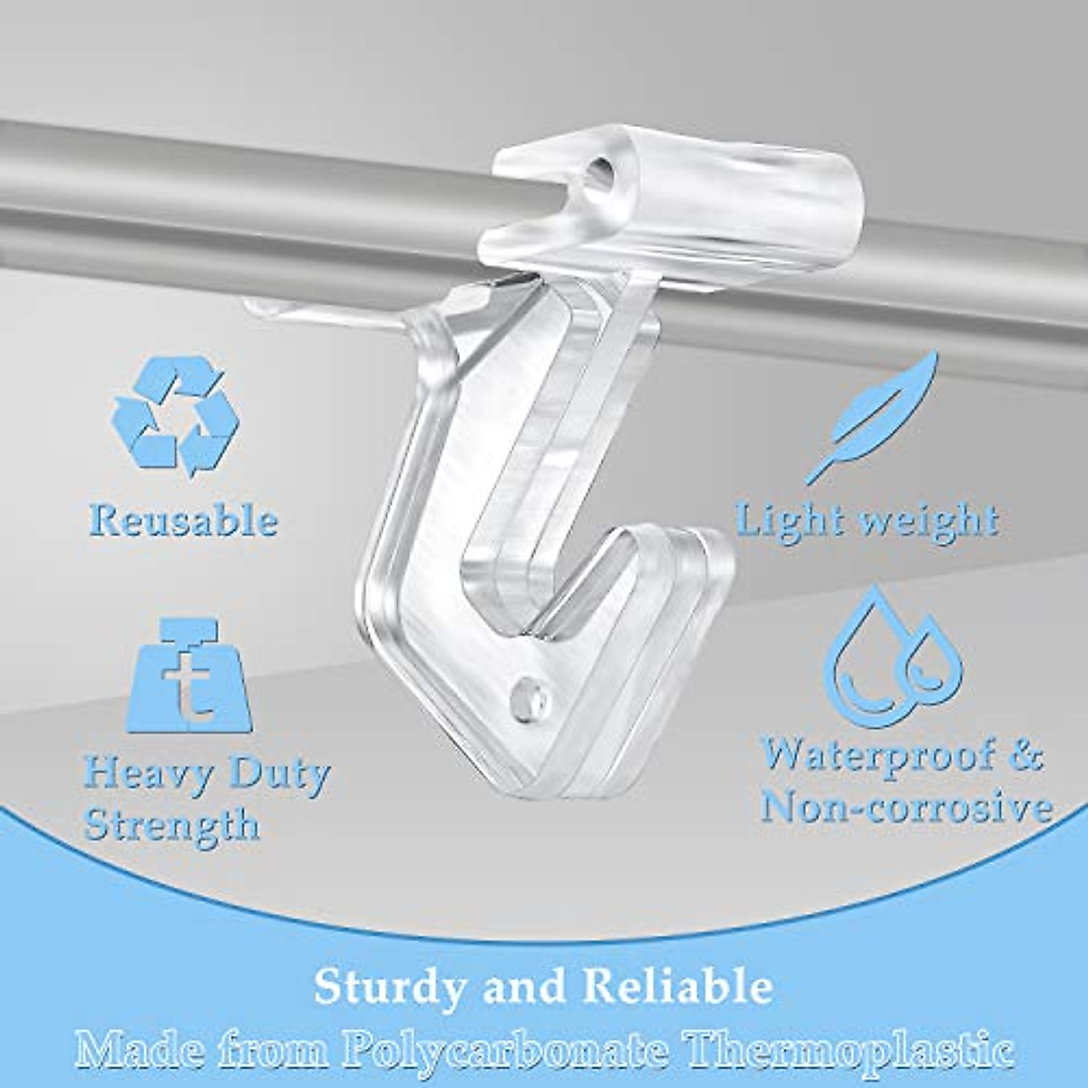 Clear Drop Ceiling Hooks Hanging Polycarbonate Ceiling Hanger Track Clip Suspended Ceiling Hooks for Hanging Plants Classroom Office Signs Decorations (25 Pieces)