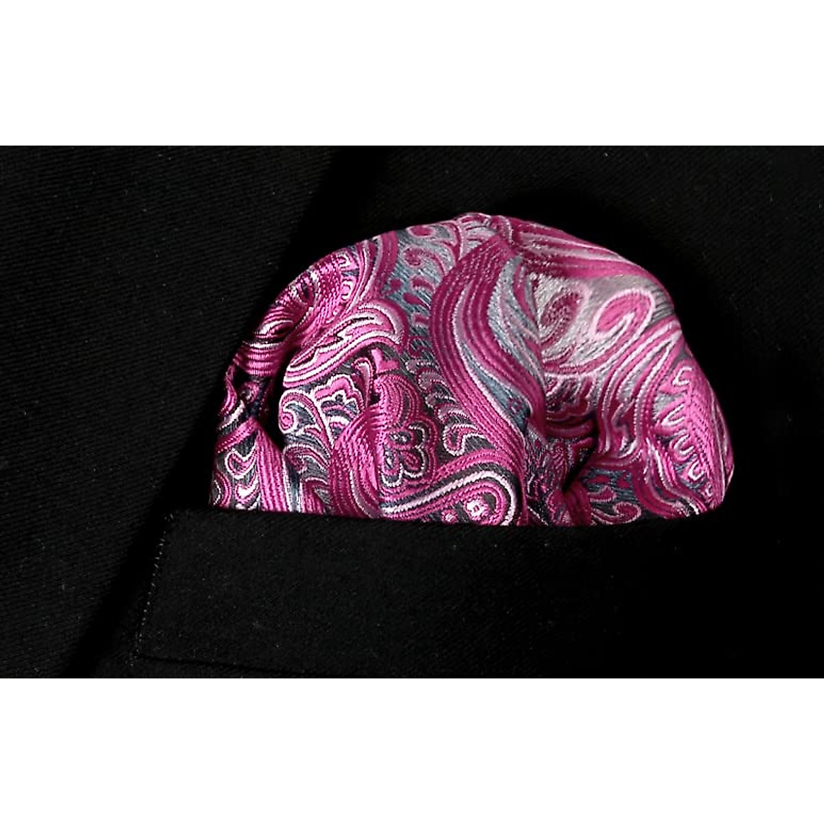 Alizeal Paisley Men's Tie and Pocket Square Sets (59" Length x 3.5" Width, Rose Pink)