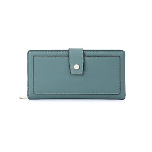 PORRASSO Wallet Women's Wristlet Bag Purse Bag Leather Card Holder Cell Phone Bag with Wrist Strap Card Slots Ladies Wallet Green