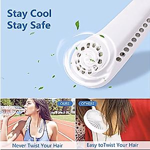 ASZKJ Neck Fan, Portable Neck Fan Rechargeable Headphone Design 3 Speeds Personal Wearable Neck Fant for Home, Office, Travel, Sport, Outdoor