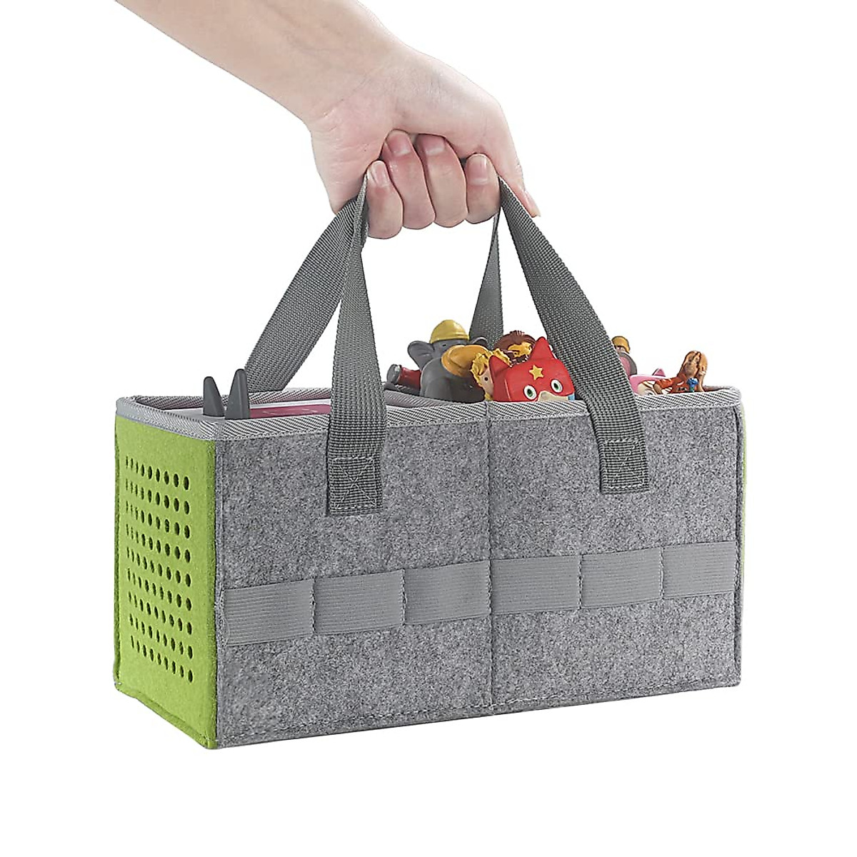 Carrying Case for Toniebox Starter Set & Storage Bag for Tonies Figurine, Waterproof Folding Bag with Handle Felt Cloth Musical Toy for Kids Toniebox & Accessories Green