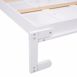 YSWH Queen Size Murphy Bed Chest Wall Bed, Wood Murphy Bed Wall Bed Frame, Mobile Versatile Cabinet Bed Folding Bed for Bedroom Furniture, Foldable Platform Bed Folded into Cabinet (White)