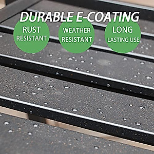 SAILARY Stackable Patio Dining Chairs, Outdoor Metal Chairs with Armrest Support 325lbs, Set of 4…