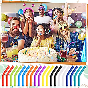 50 Pcs Silicone Straw Elbows Tips Rubber Metal Straws Tips Covers Reusable Straws Soft Drinking Silicone Straw Tips Only Stainless Steel Straw with 2 Brush (1/3 Inch, 8 mm)