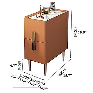 GIADO Gorgeous Nightstand Nightstand W/ 2 Drawers Faux Marble Top Bedside Table Narrow Bedside Cabinet Minimalist End Table Space Saving Bedside Dresse Save Space