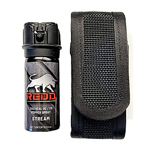 Redd, Tactical OC/CS Pepper Spray and Nylon Holster - Flip Top Stream (2 oz)