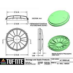 Tuf-Tite 12" Septic Tank Lid, Green