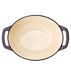 Amazon Basics Oval Enameled Cast Iron Dutch Oven-7-Quart, Purple, 327259140mm