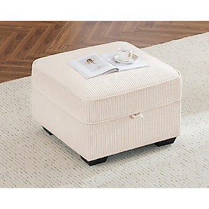 VanAcc Sofa, Modern Couch with Deep Seat, Ottoman Sofa- Comfy Couch for Living Room Apartment(Beige Corduroy)