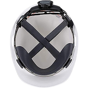 MSA 475358 V-Gard Cap Style Safety Hard Hat With Fas-Trac III Ratchet Suspension | Polyethylene Shell, Superior Impact Protection, Self Adjusting Crown-Straps - Standard Size in White