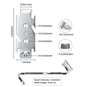 Meelna Fence Wire Twister for T Post Clips, Fence Wire Twisting Tool, Fence Tools, Saver Timea Energy Wire Twisting Tool Easy to Use High Hardness Enough to Twist Any Fencing Wire (2 Pack)