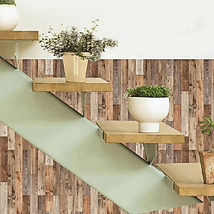 20Pcs Peel and Stick Contact Paper Wood Grain Self-Adhesive Film Waterproof & Removable Wallpaper Decorative Vinyl for Kitchen, Countertops, Cabinets (D)