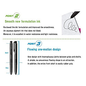 Uniball Signo RT Gel Ink Black Ballpoint Pens 0.28mm Pack of 5 Set Rubber Grip and Click Retractable, Ultra Fine Point Pens with 6 Color Ballpoint Pen and Sticky Notes