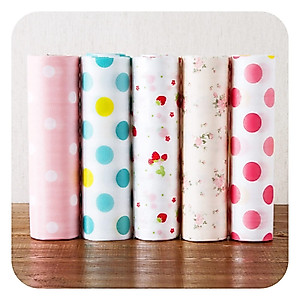 Kitchen Cabinet Liner Reusable Shelf Liner Paper Cabinet Mat Drawer Mat Moisture-Proof Waterproof Dust Proof Non-Slip Tableware Pad Shelf Paper for Kitchen cabinets Non Adhesive (Color : Pink Rose,