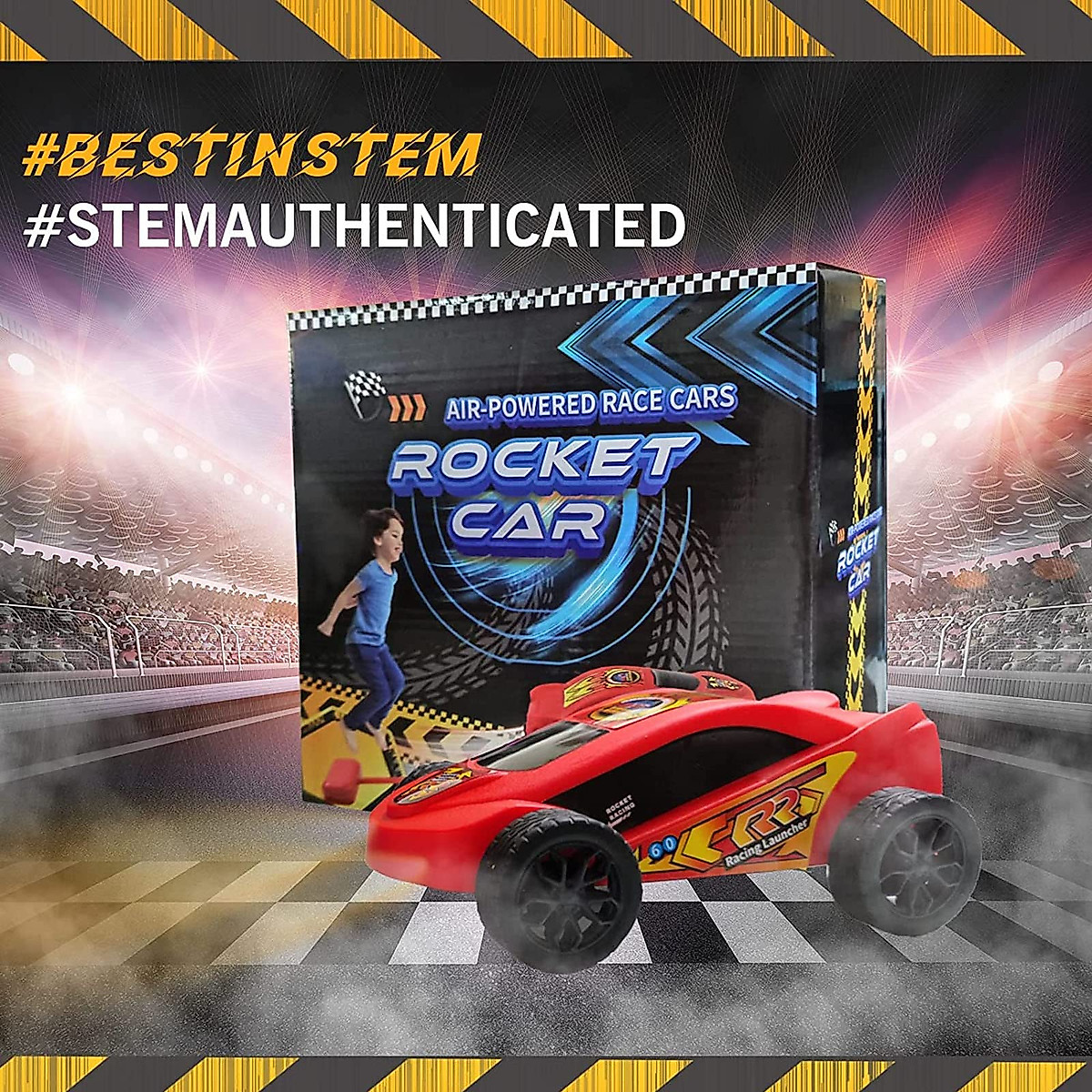 Ynzix Boy Toys Outdoor Toy Cars Air Powered Car for Racing STEM Gifts for Kids Boys and Girls Toys Age 5 6 7 8